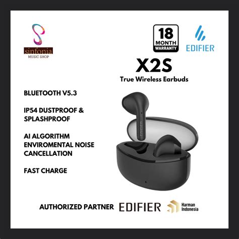 Jual Edifier TWS X2S True Wireless Earbuds IP54 With Call NoiseCancellation Shopee Indonesia