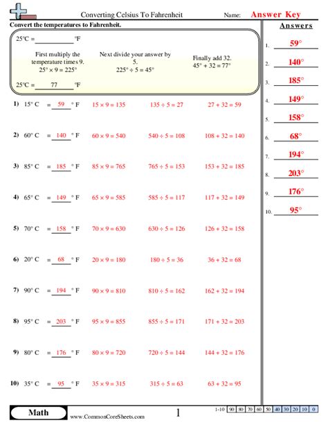 Converting Temepratures Fahrenheit Or Celsius Worksheet Live