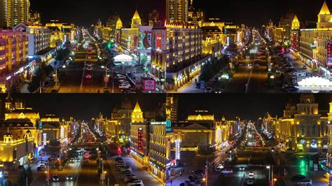4k Log 航拍满洲里夜景视频素材下载编号26421360光厂vj师网