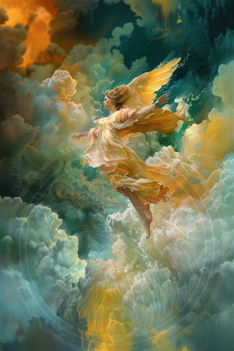 Whisper 2 Png Realistic Angel Floating In Sky Ethereal Divine Art