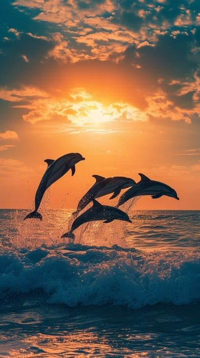 Free Sunset Dolphin Leap Image Sunset Dolphins Ocean Download At