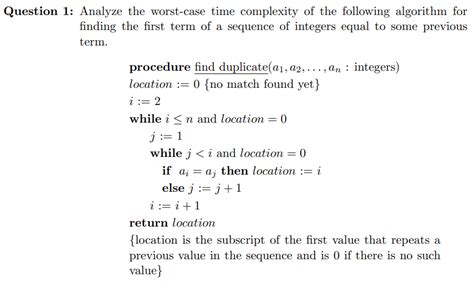 Solved Ialyze The Worst Case Time Complexity Of The