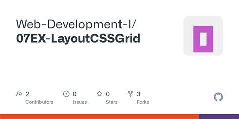 GitHub Web Development I 07EX LayoutCSSGrid