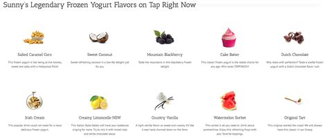 New Frozen Yogurt Flavors Sunnys Legendary Frozen Yogurt Sunnys