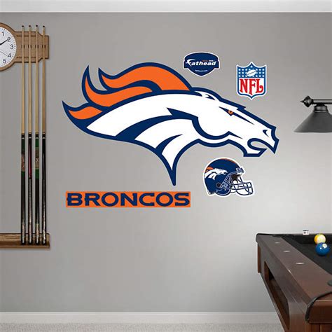 Denver Broncos Logo Wall Decal Shop Fathead® For Denver Broncos Decor