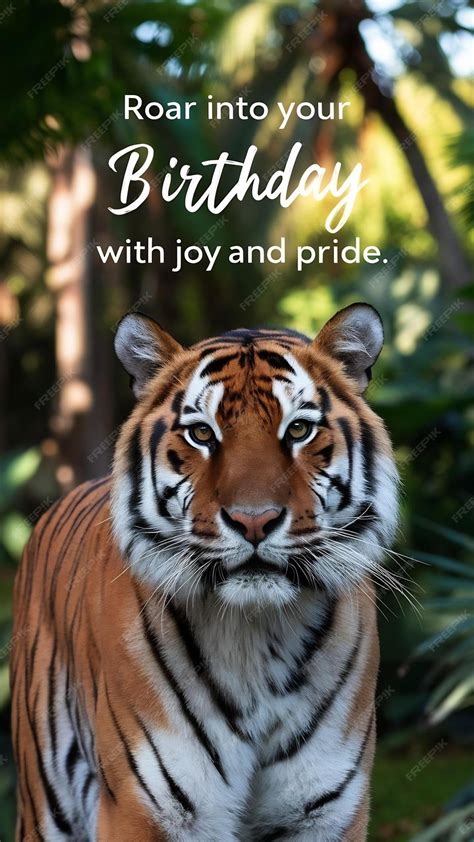 A Tiger Birthday Card For A Birthday Card Premium Ai Generated Image