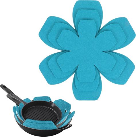 Xinjoduz 6 Pcs Pot And Pan Protectors Azure Pan Protectors In 3 Sizes Thicker Felt Pan