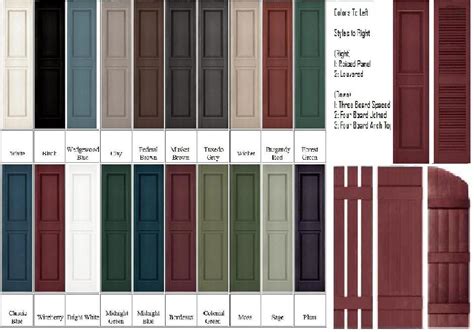 Exterior Vinyl Shutter Colors Raised Panel Custom Vinyl Shutter