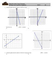 Lesson Writting Linear Equations Assignment Docx Math C Unit Linear Functions Writing