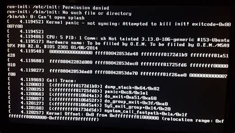 Kernel Panic Exit Code 0x00007f00 Please Help