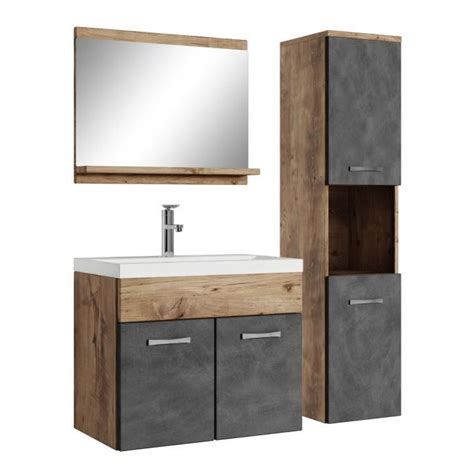 Meuble de salle de bain Montreal Badplaats 60 cm Chêne châtaignier