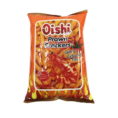 Oishi Prawn Crackers Sweet And Extra Hot Flavor 90g