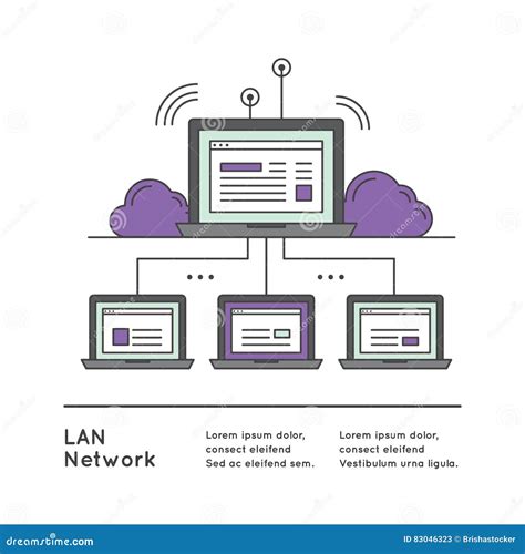 Local Area Network LAN Infographic Template Vector Illustration