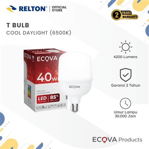 Jual Lampu Bohlam Led T Bulb Cahaya Putih K Ecova Shopee Indonesia