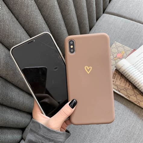 Golden Heart Shape Phone Case Iphone 12 11 Pro Max Case Iphone Etsy
