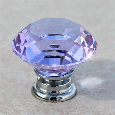 Purple Knob Knobs Glass Knobs Crystal Knob Dresser Knob Drawer Etsy