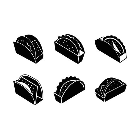 Taco Shell Package And Linocut Silhouette Design 52711058 Vector Art At