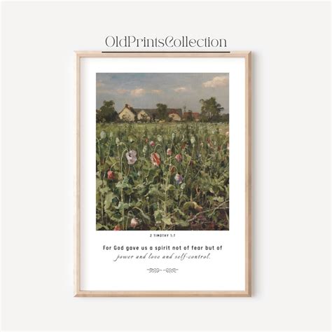 Floral Bible Verse Wall Art Motivational Vintage Scripture Art