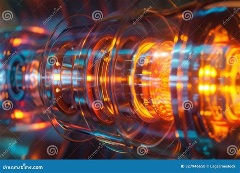 A Detailed Cross Section Of A High Energy Plasma Fusion Reactor Stock