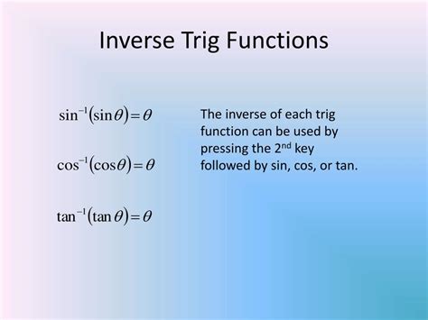 PPT Solving Angles With Inverse Trig Functions PowerPoint Presentation ID