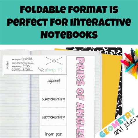 Pairs Of Angles Guided Notes For Geometry Interactive Notebook TPT