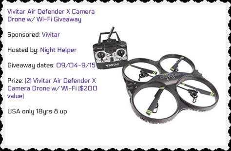 Vivitar Air Defender X Camera Drone W Wi Fi Giveaway 2 Winners