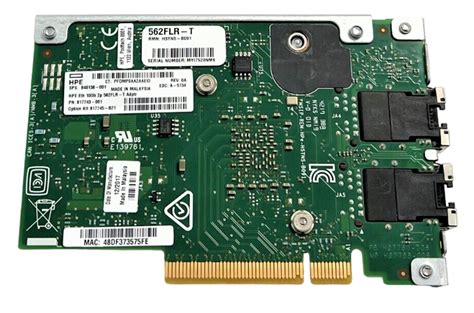 HPE 817745-B21 - HPE Dual Port 10Gbps 562FLR-T Ethernet Network Adapter ...