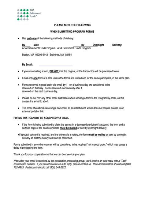 Form 18 Wire Instructions For A Partial Or Lump Sum Rollover