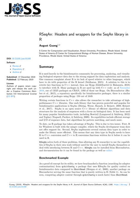 Pdf Rseqan Headers And Wrappers For The Seqan Library In R