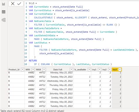 solved fill down values with dax calculated column microsoft fabric