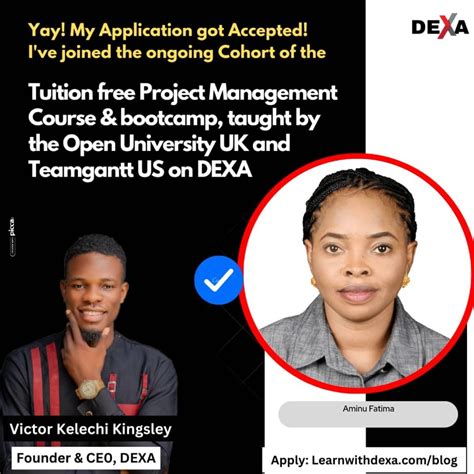 Excited To Announce My Enrollment In The Tuition Free Project Management Course Taught By The