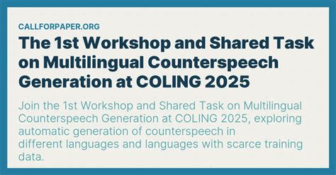 Coling Nd Cfp The St Workshop And Shared Task On