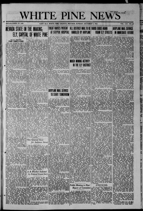 百年前今日的美国报刊24w：《怀特派恩新闻报》（1921年10月9日） 哔哩哔哩