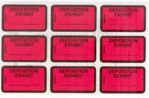 depositon exhibit stickers