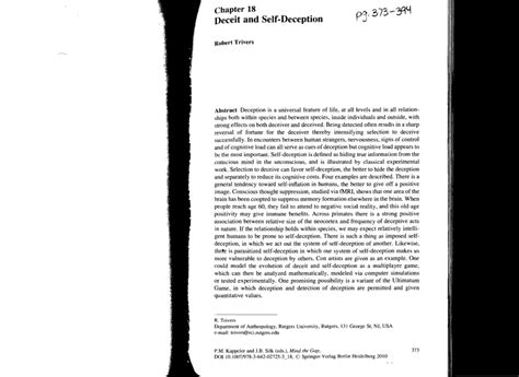 Pdf Deceit And Self Deception