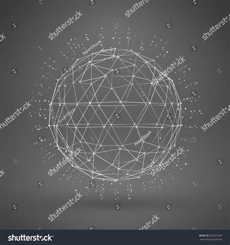 Wireframe Polygonal Element 3d Sphere Lines Stock Vector Royalty Free