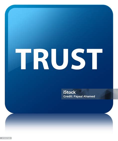 Trust Blue Square Button Stock Illustration Download Image Now Blue