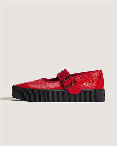 Mary Jane Creeper Shoes In Red Vans Uk