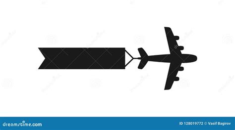 Plane Banner Vintage Flying Airplane With Banners Template For Text Vector Illustration Stock