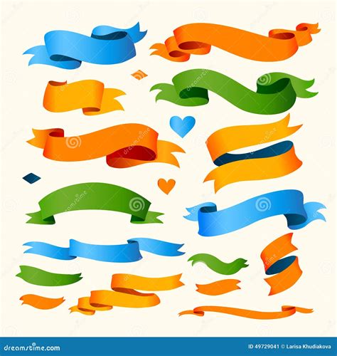 Sistema De Las Cintas Del Color Para Su Texto Ilustración Del Vector