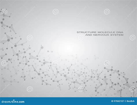 Structure Molecule Dna And Neurons Connected Lines With Dots Genetic And Chemical Compounds