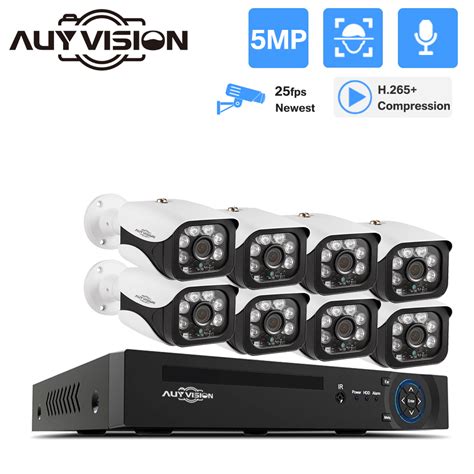 Face Detection 5mp Ip Camera Set H265 Cctv System 8ch 4k Poe Nvr Kit Outdoor Waterproof