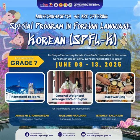 Deped 𝗦𝗽𝗲𝗰𝗶𝗮𝗹 𝗣𝗿𝗼𝗴𝗿𝗮𝗺 𝗶𝗻 𝗙𝗼𝗿𝗲𝗶𝗴𝗻 𝗟𝗮𝗻𝗴𝘂𝗮𝗴𝗲 𝗞𝗼𝗿𝗲𝗮𝗻 𝗦𝗣𝗙𝗟 𝗞