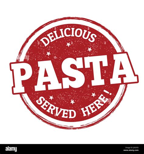 Delicious Pasta Grunge Rubber Stamp On White Background Vector