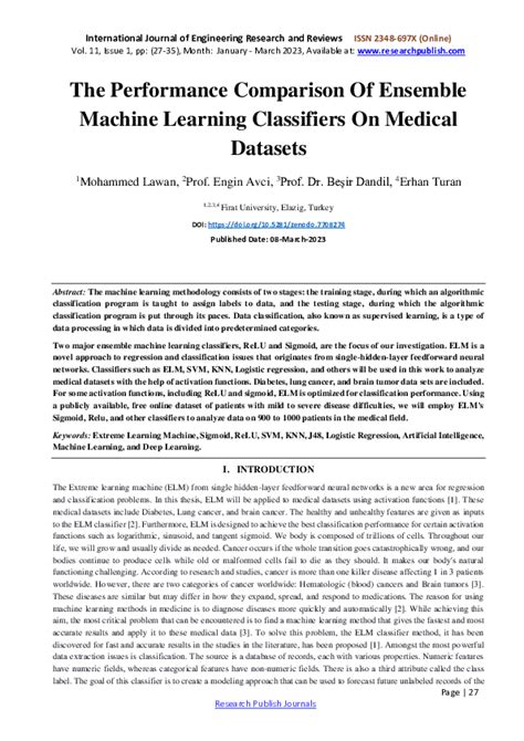 Pdf The Performance Comparison Of Ensemble Machine Learning