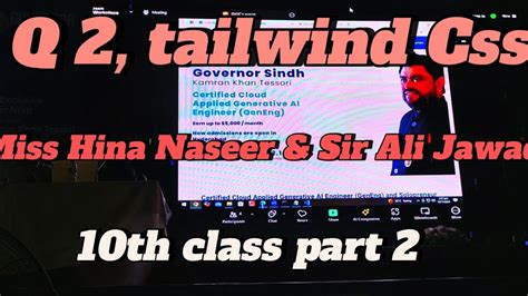 Q 2 Tailwind Css How To Apply Miss Hina Naseer And Sir Ali Jawad
