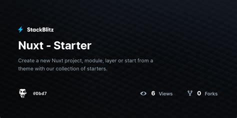 Nuxt Starter Stackblitz