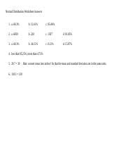 Normal Distribution Worksheet Answers 2017 Doc Normal Distribution
