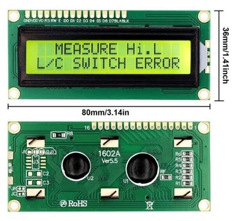 Lcd1602a Display Module Green Screen 5v Elkimno