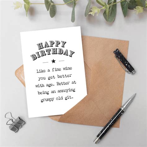 Funny Birthday Card For Men Grumpy Old Git By Coulson Macleod
